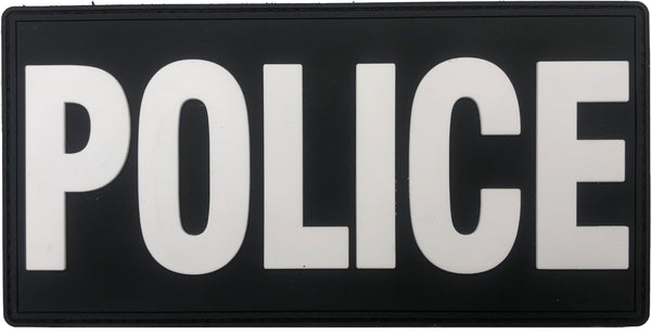 Large Police PVC Patch 6" x 3" - Black (White Letters) – ALL Patch Stuff