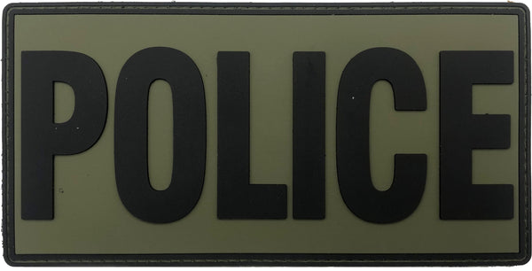 Large Police PVC Patch 6" x 3" - Olive Drab (Black Letters) – ALL Patch Stuff