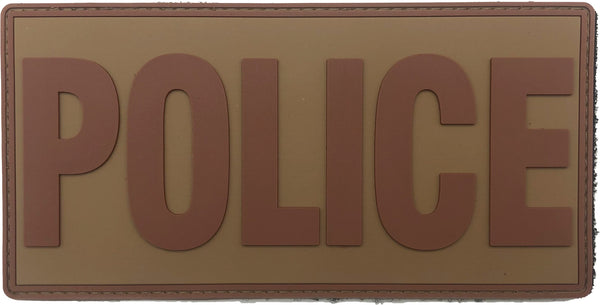 Large Police PVC Patch 6" x 3" - Coyote Brown (Brown Letters) – ALL Patch Stuff