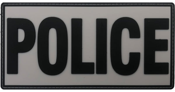 Large Police PVC Patch 6" x 3" - Grey (Black Letters) – ALL Patch Stuff